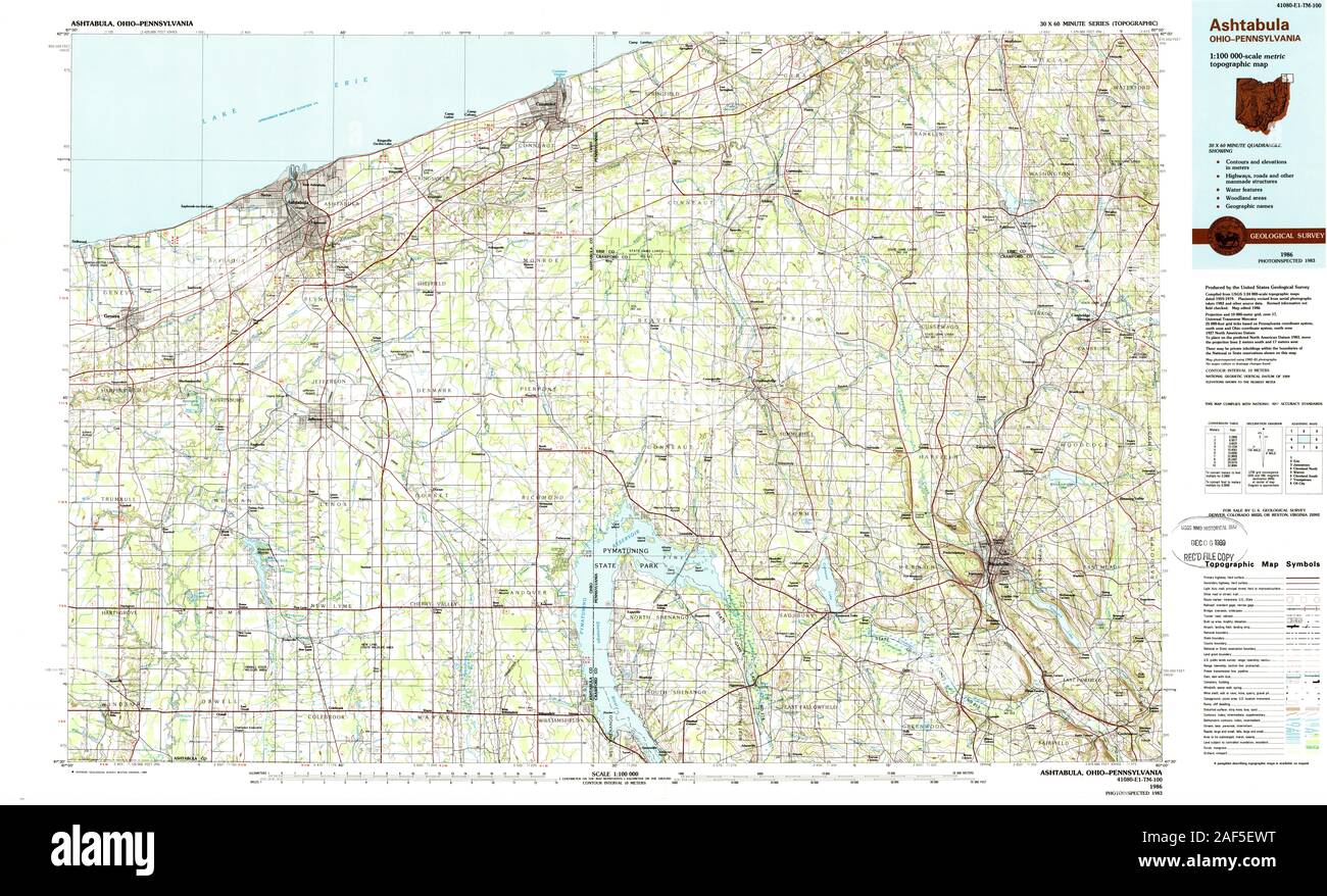 Ashtabula map hi-res stock photography and images - Alamy
