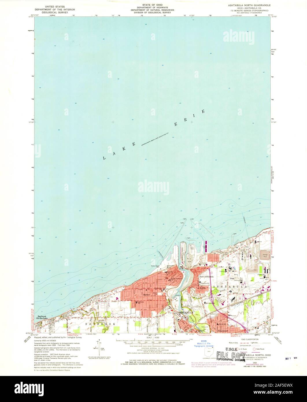 Map of ashtabula hi-res stock photography and images - Alamy