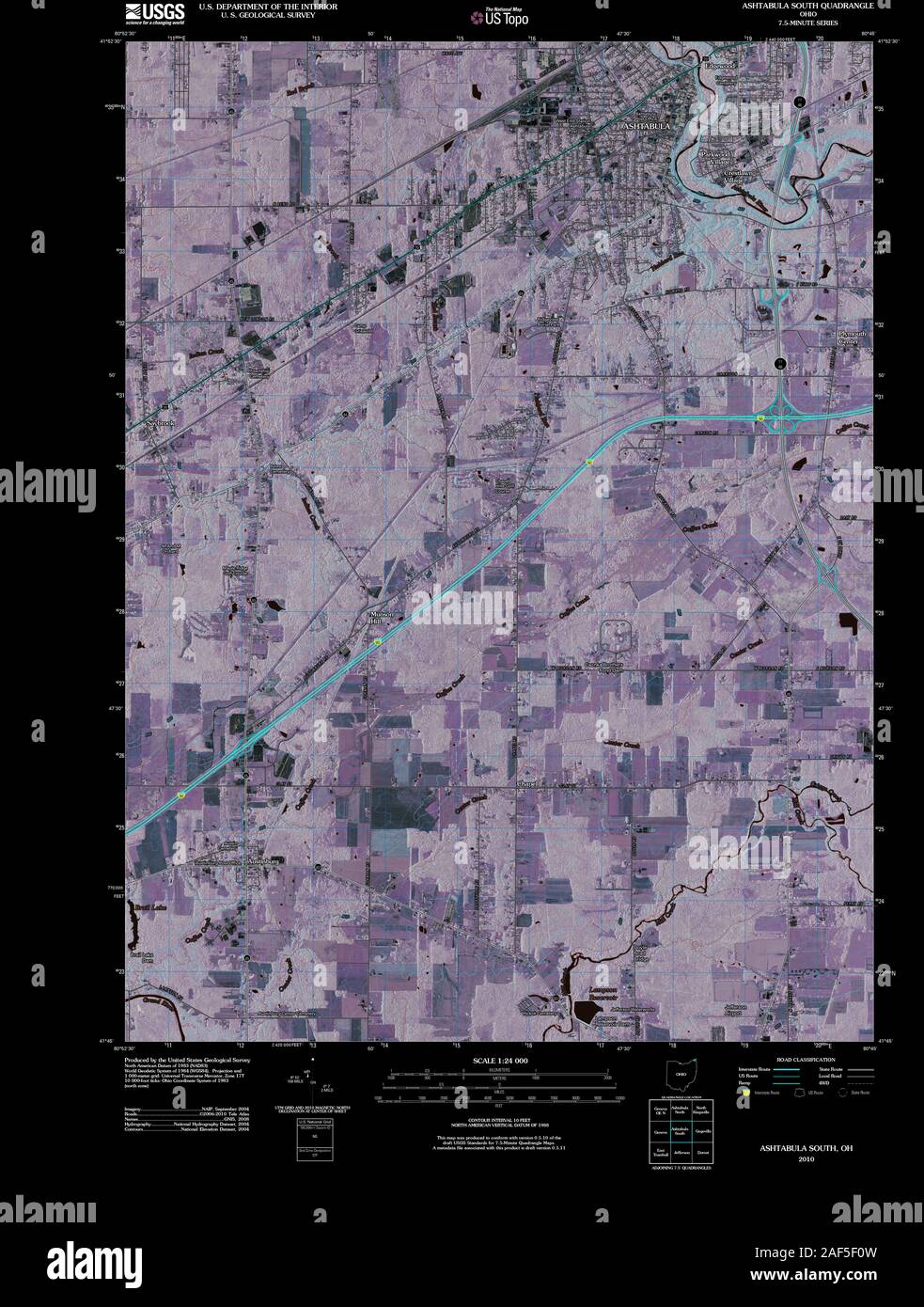 Ashtabula map hi-res stock photography and images - Alamy