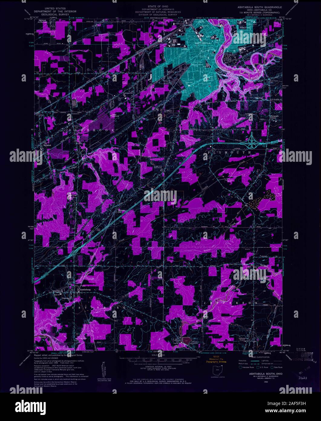 Ashtabula map hi-res stock photography and images - Alamy