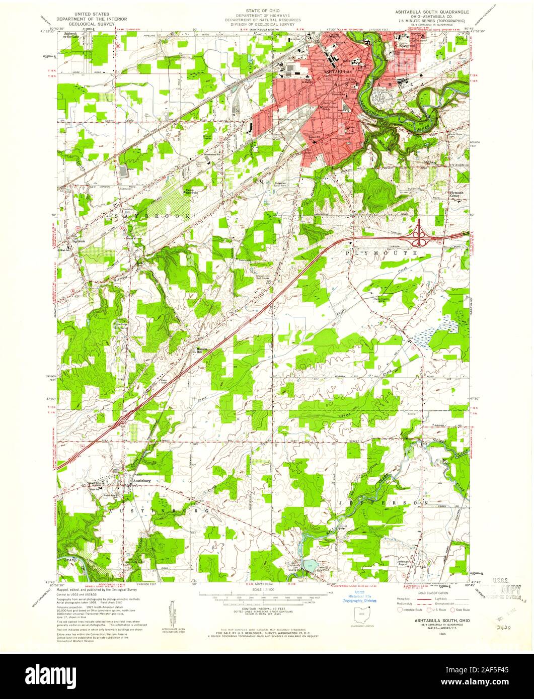 Map of ashtabula hi-res stock photography and images - Alamy