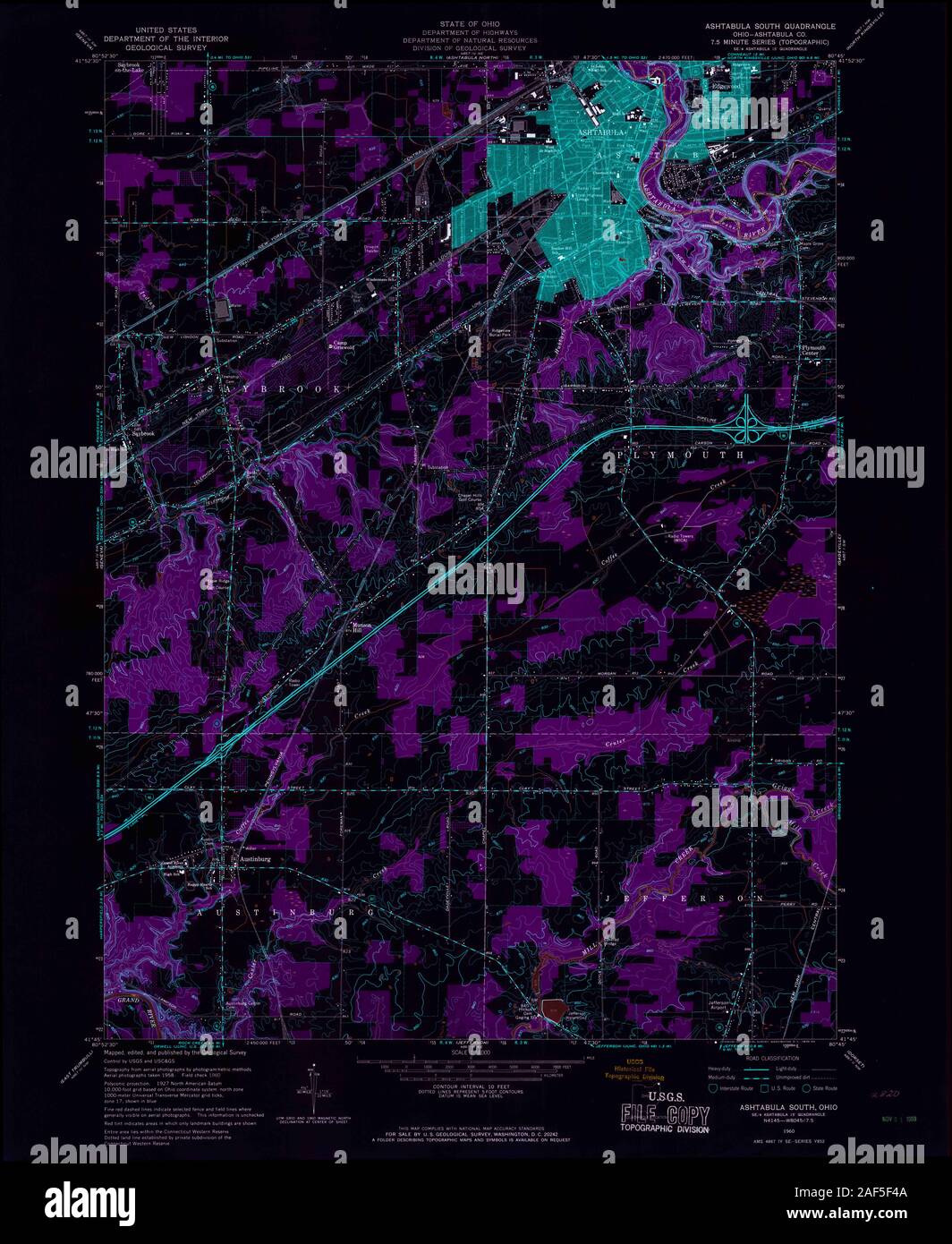 Map of ashtabula ohio hi-res stock photography and images - Alamy