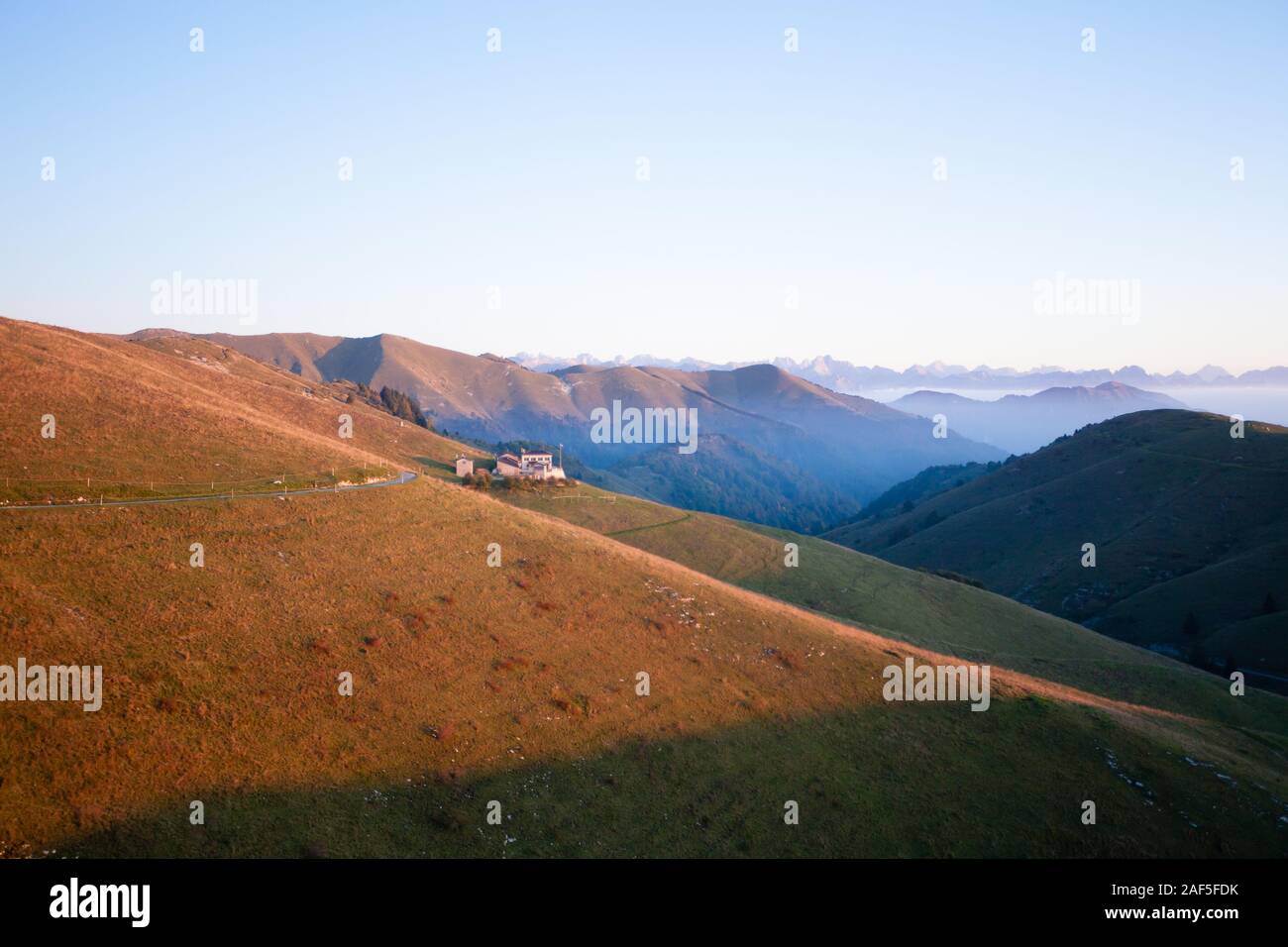 Dawn at mount Grappa. Italian alps landscape, Italy. Italian alps ...