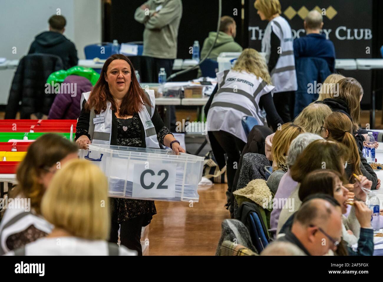 Esher, London, UK. 13th Dec, 2019. The count and result at the Esher ...