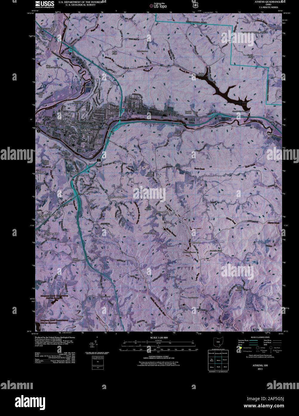 Map of athens ohio hi-res stock photography and images - Alamy