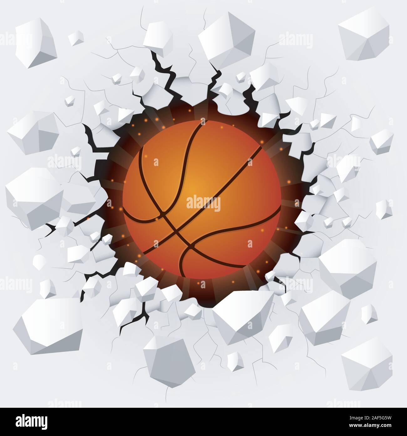 Basketball and with wall damage Stock Vector Image & Art - Alamy