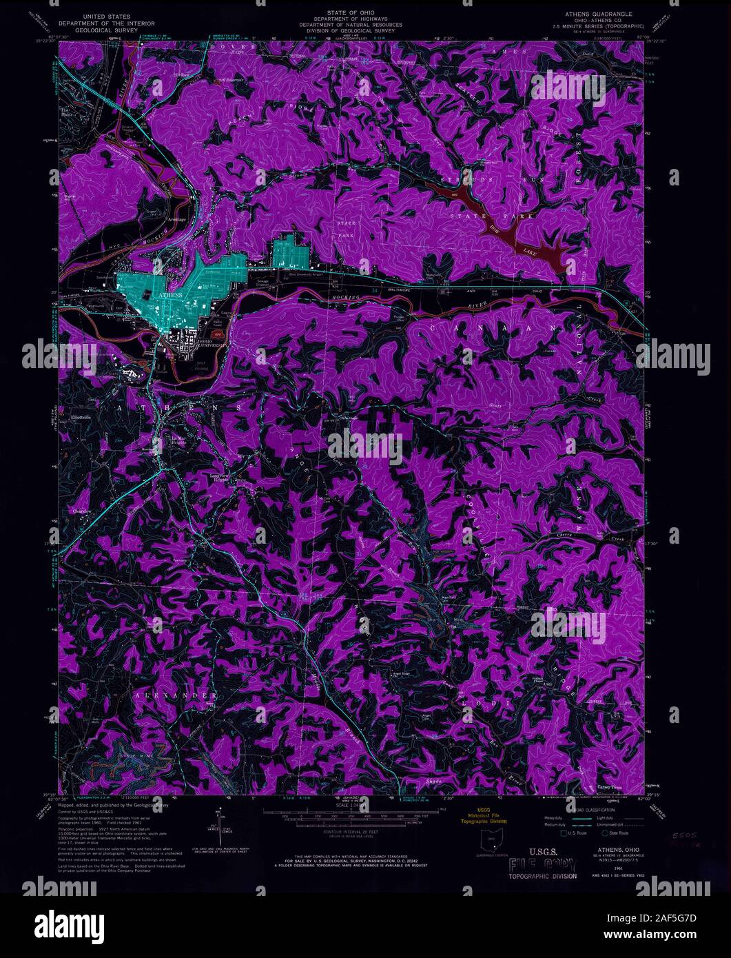 Map of athens ohio hi-res stock photography and images - Alamy