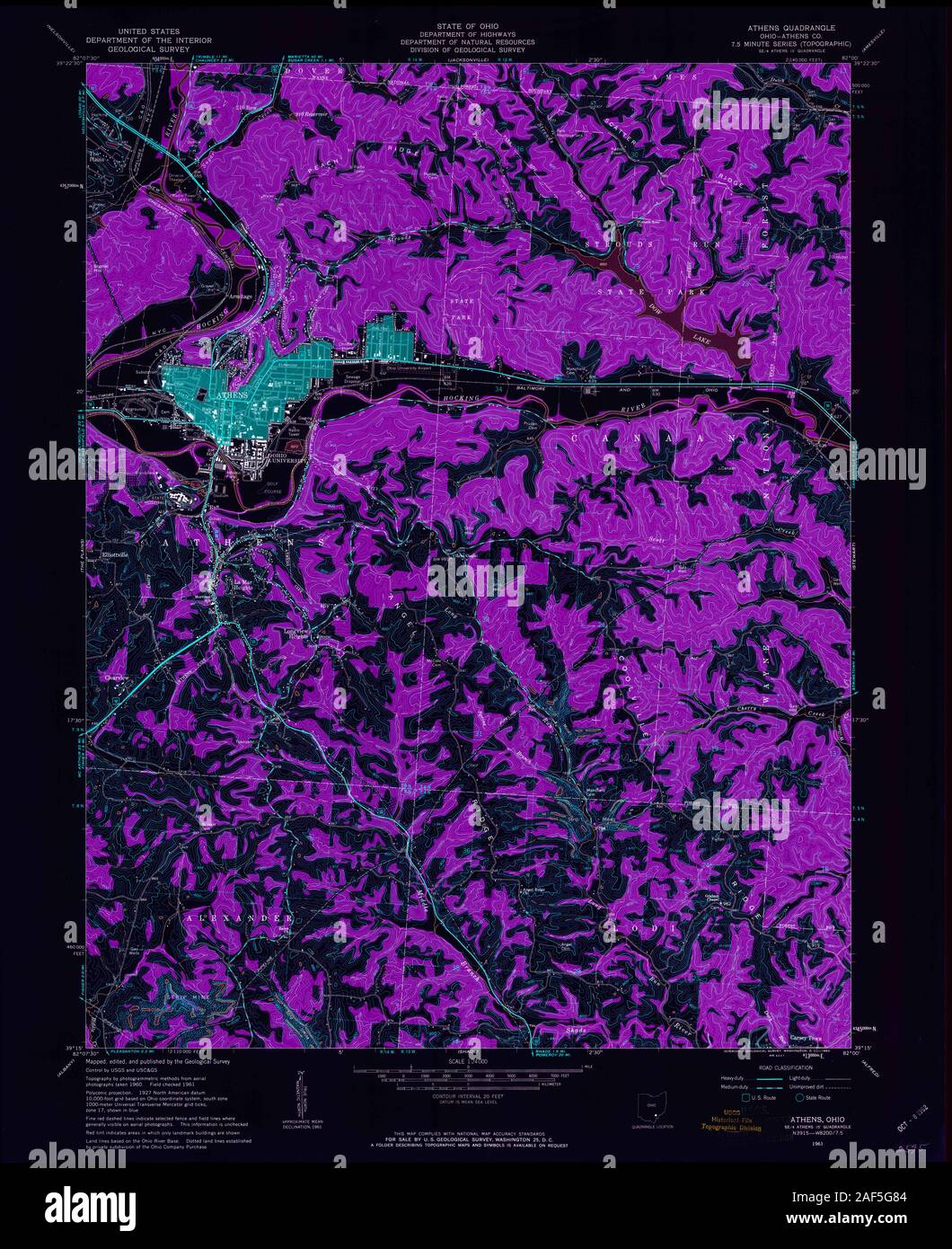 Map of athens ohio hi-res stock photography and images - Alamy
