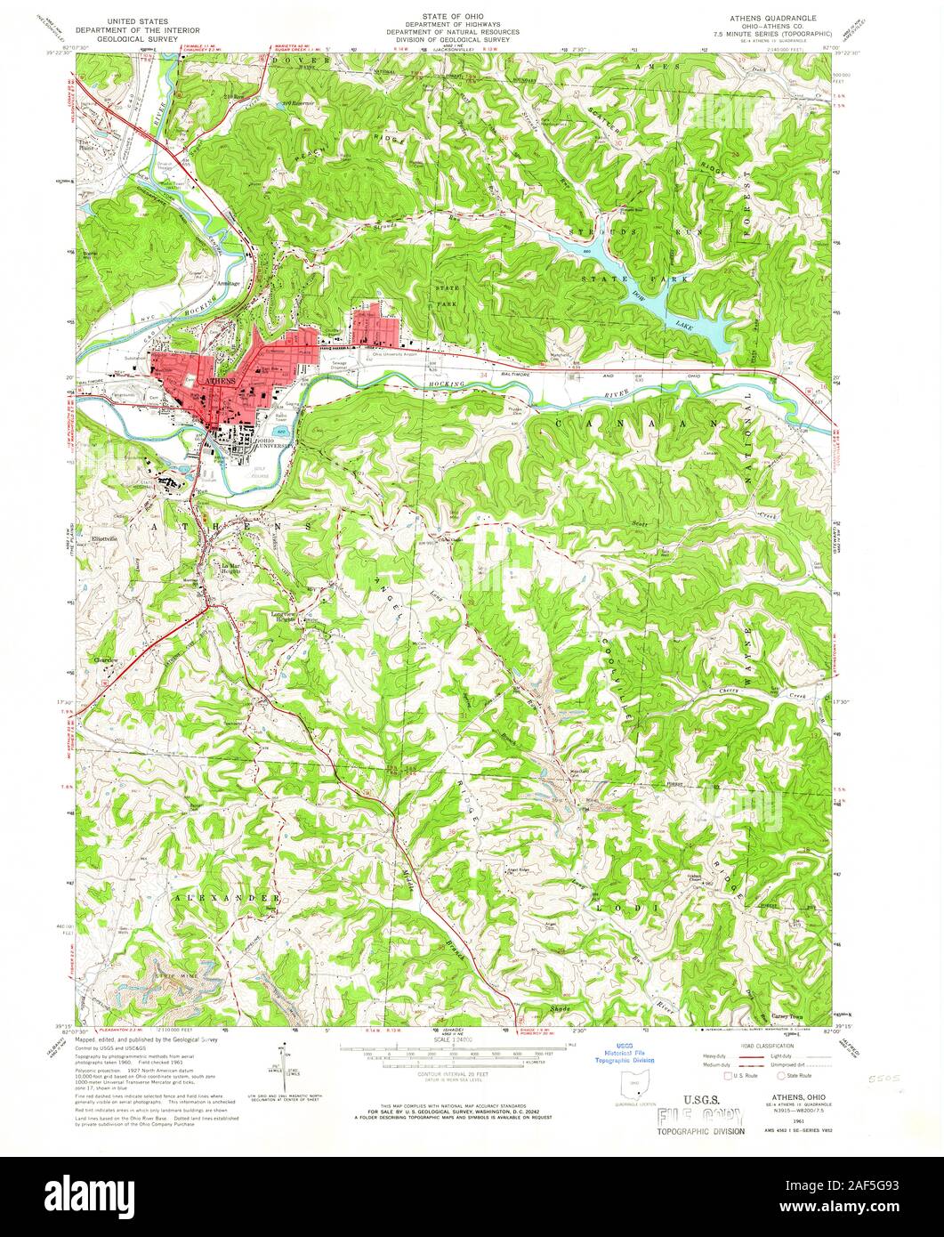 Map of athens ohio hi-res stock photography and images - Alamy