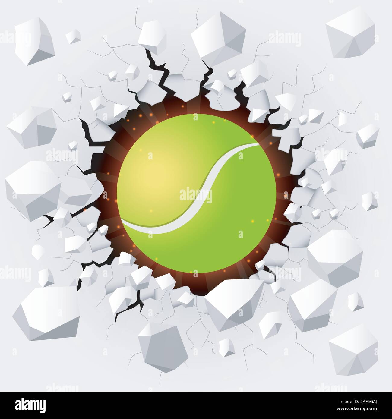 Tennis ball with cracked background Stock Vector Image & Art - Alamy