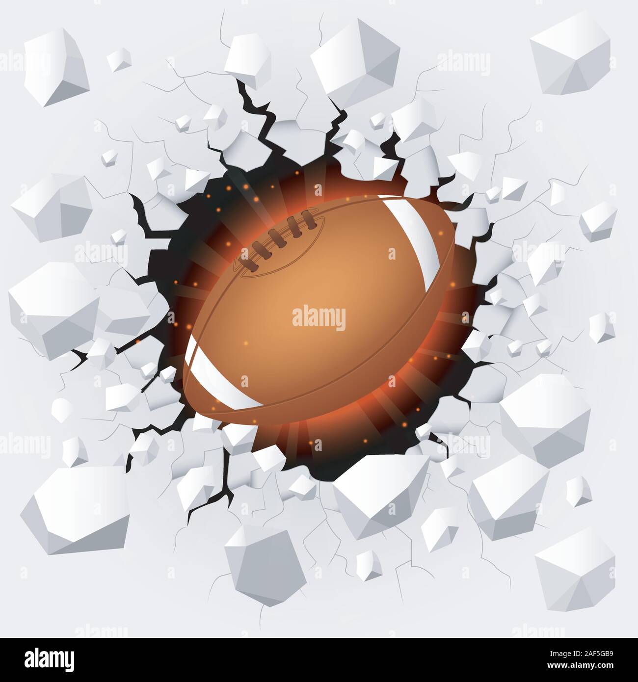 American football with cracked background. Vector Stock Vector Image ...