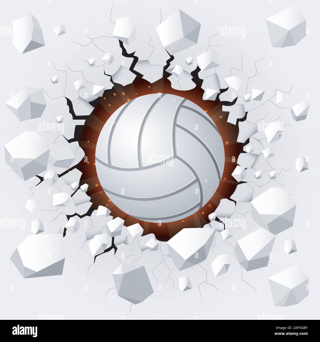 Volleyball and with wall damage Stock Vector Image & Art - Alamy