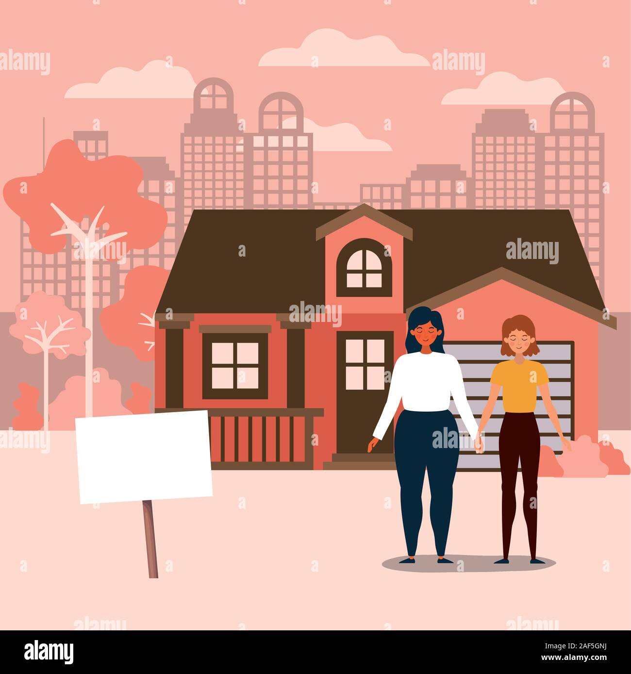Couple and house building vector design Stock Vector Image & Art - Alamy