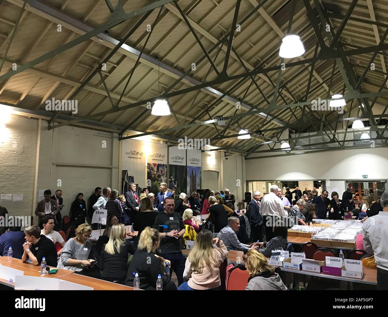 Counting for marginal seat of Canterbury, Kent in the 2019 General ...