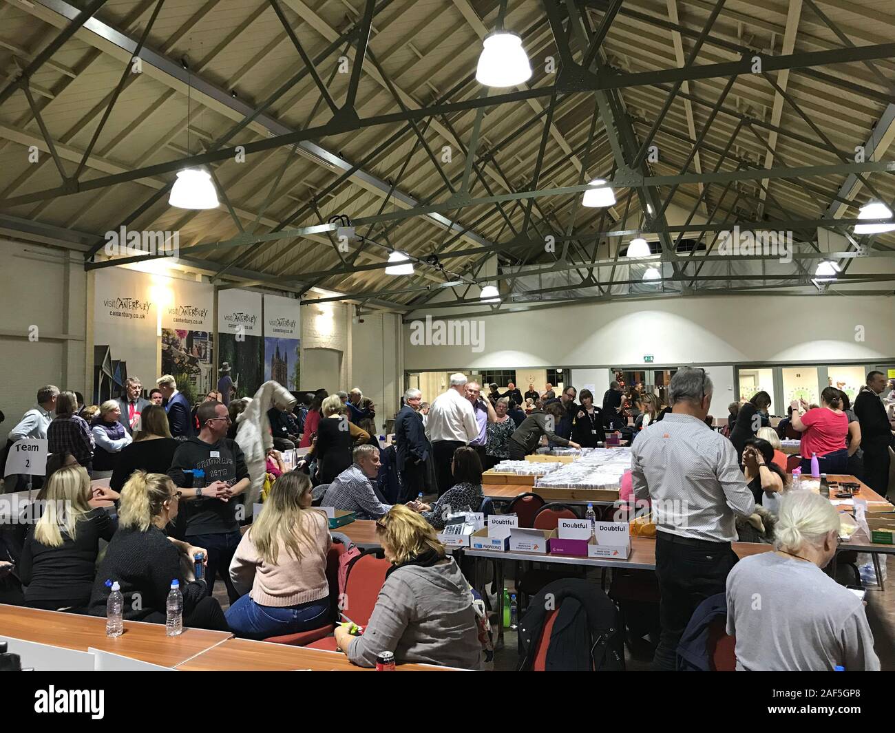 Counting for marginal seat of Canterbury, Kent in the 2019 General ...