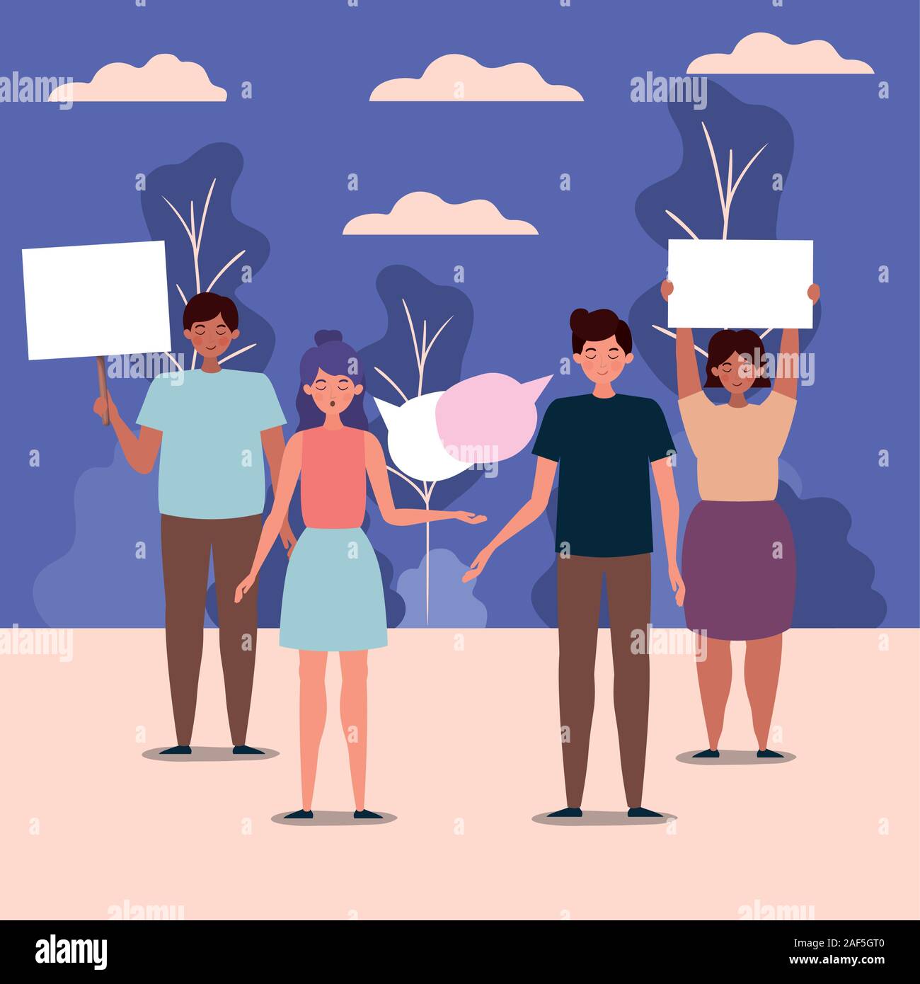 People protesting for human rights vector design Stock Vector Image ...