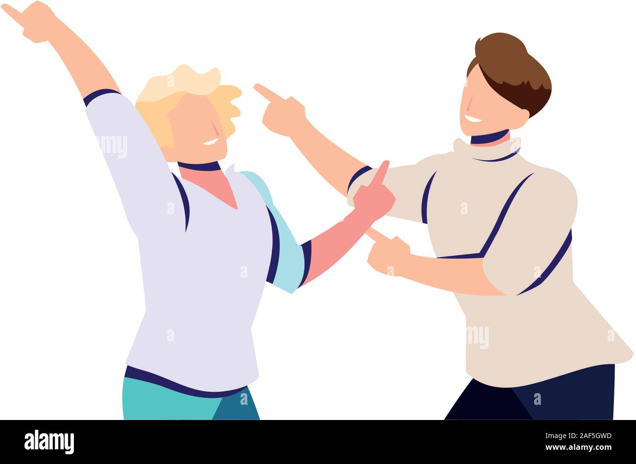 scene of men in dance pose, party, dance club vector illustration ...