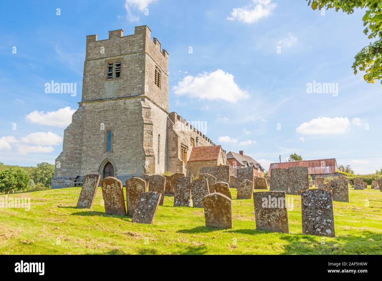 The ancient parish church of St Giles at Chesterton in Warwickshire ...