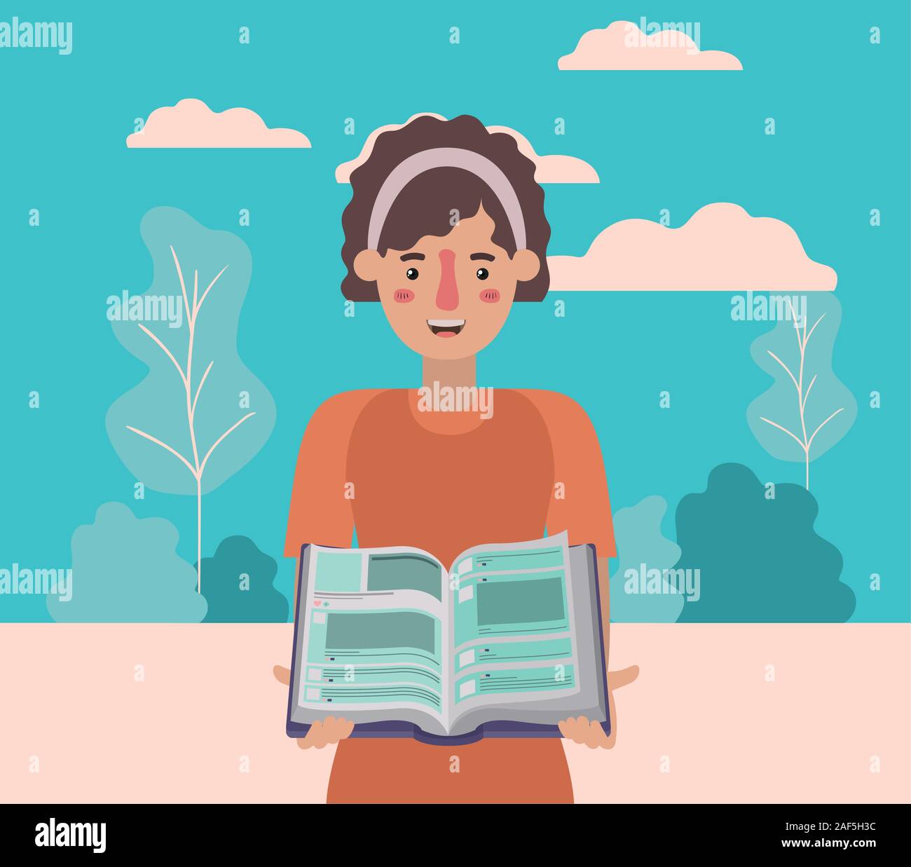 Avatar woman and elearning concept vector design Stock Vector Image ...