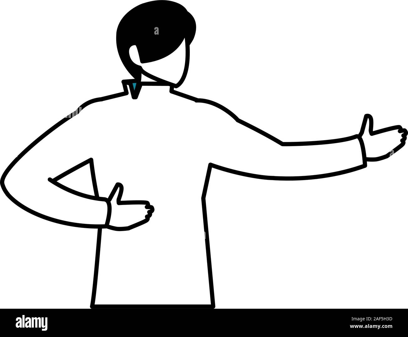 man in pose of dancing, party, on white background vector illustration ...