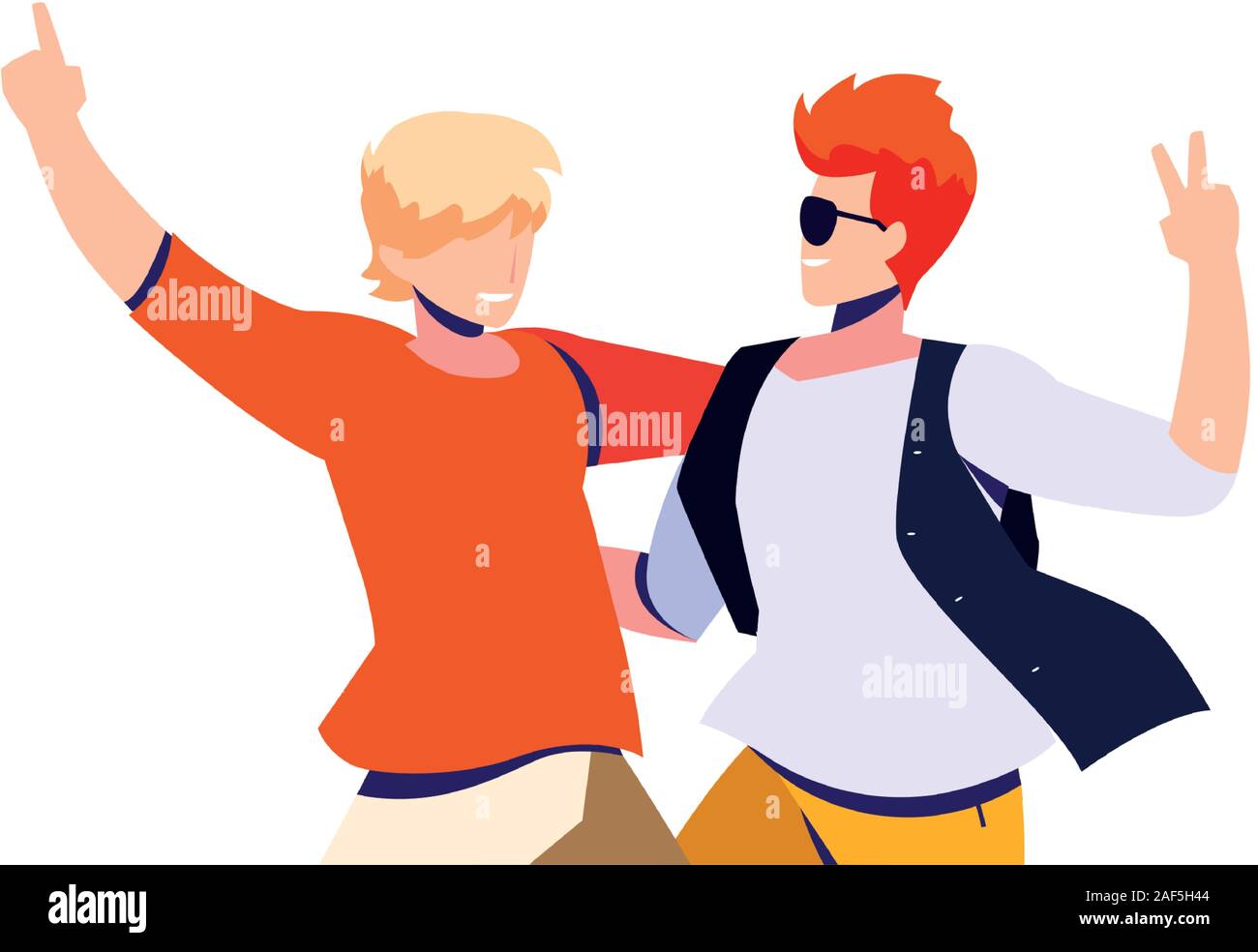 scene of men in dance pose, party, dance club vector illustration ...