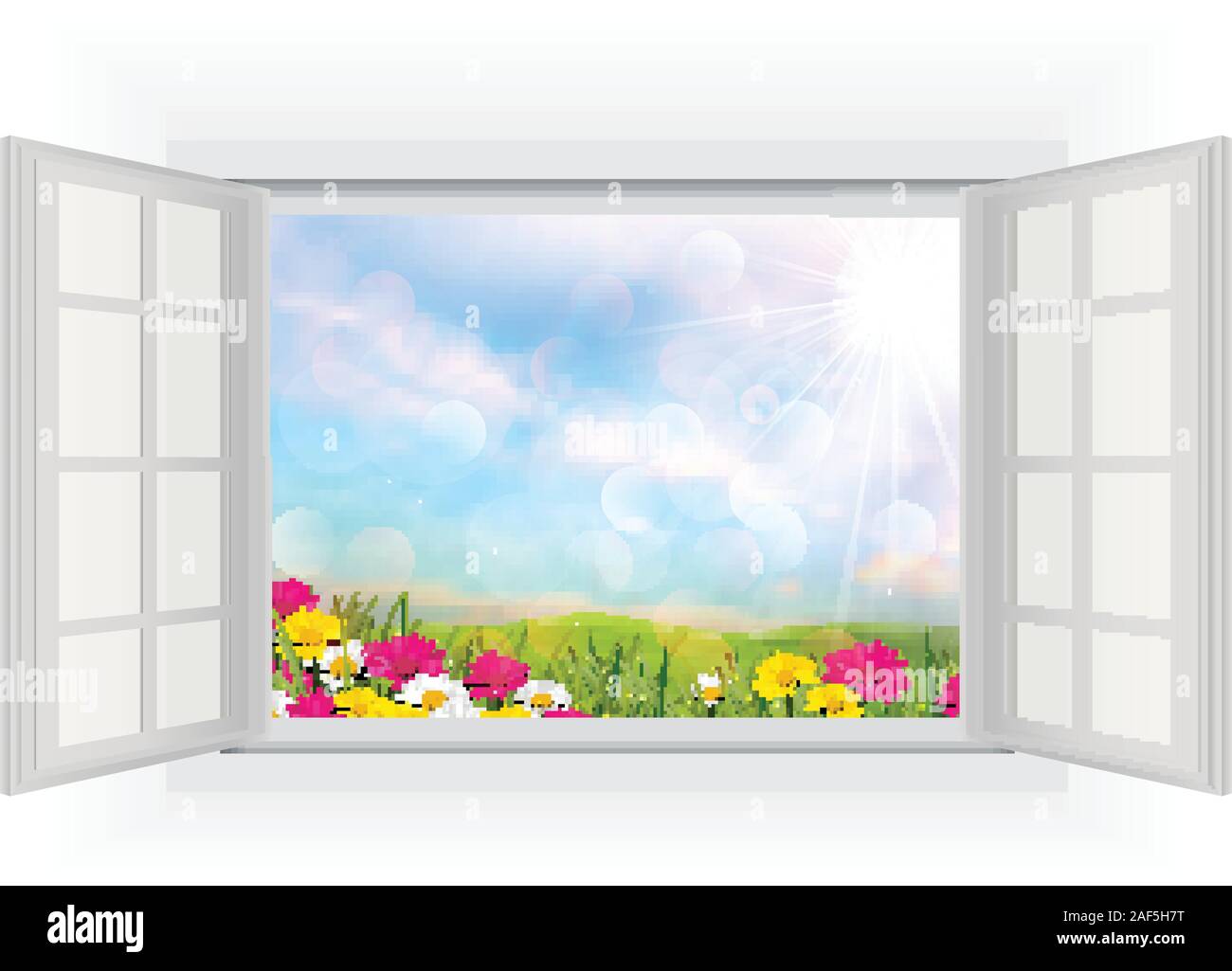 Window opened Stock Vector Images - Alamy