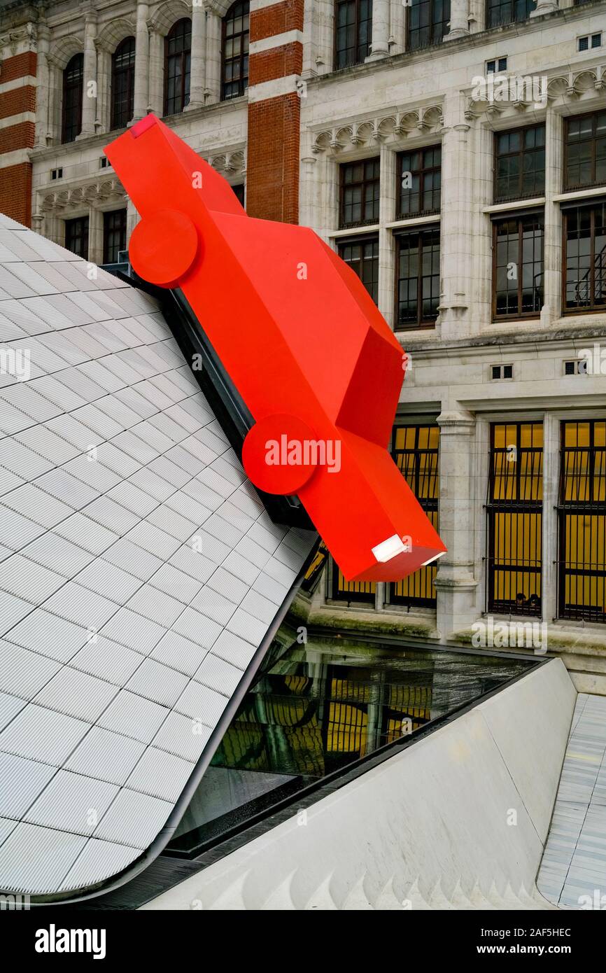 Red car installation advertising Cars exhibit, Victoria and Albert ...