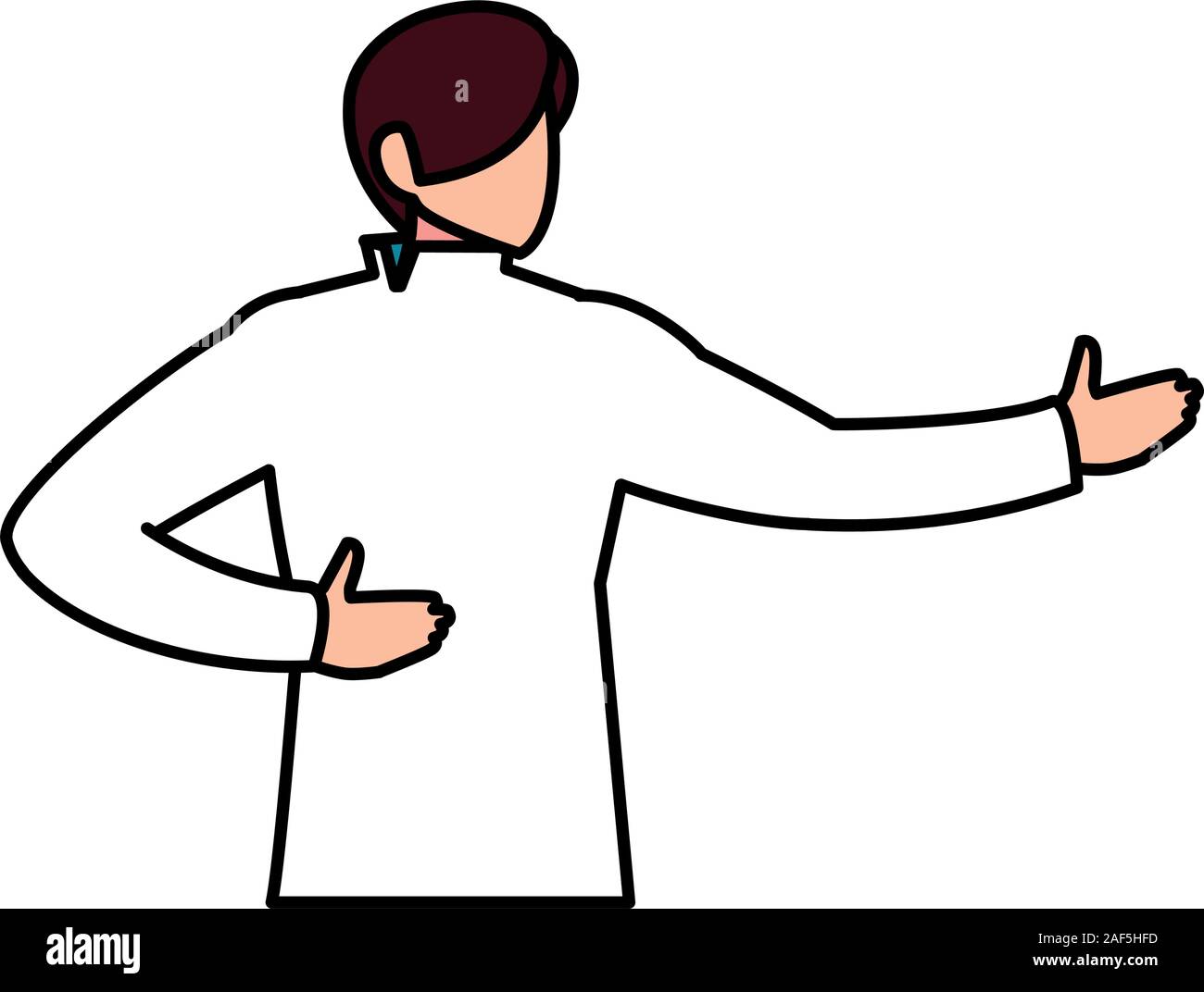 man in pose of dancing, party, on white background vector illustration ...