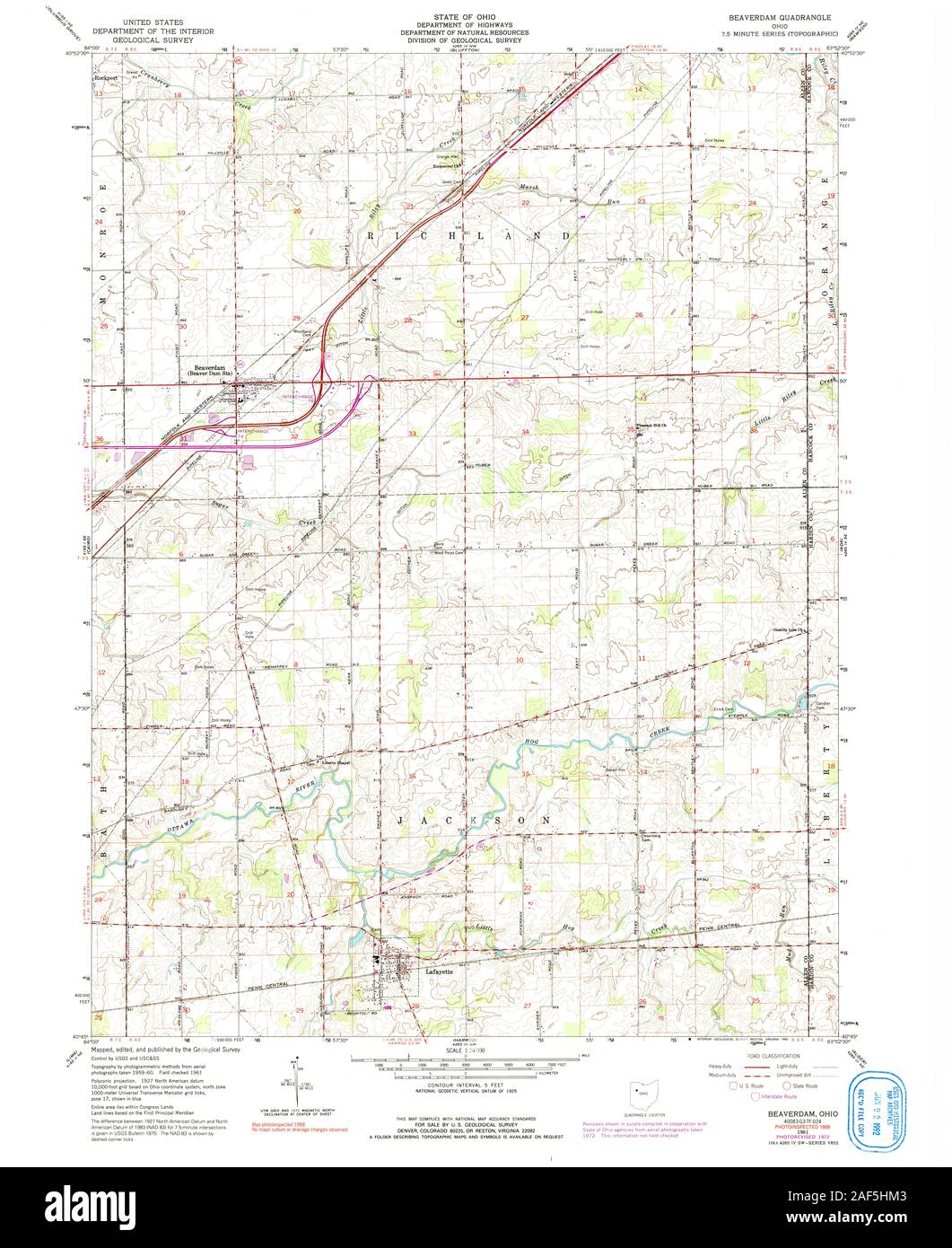 Map of beaverdam hi-res stock photography and images - Alamy