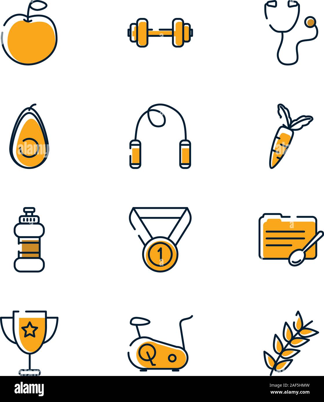 Isolated healthy lifestyle icon set vector design Stock Vector Image ...