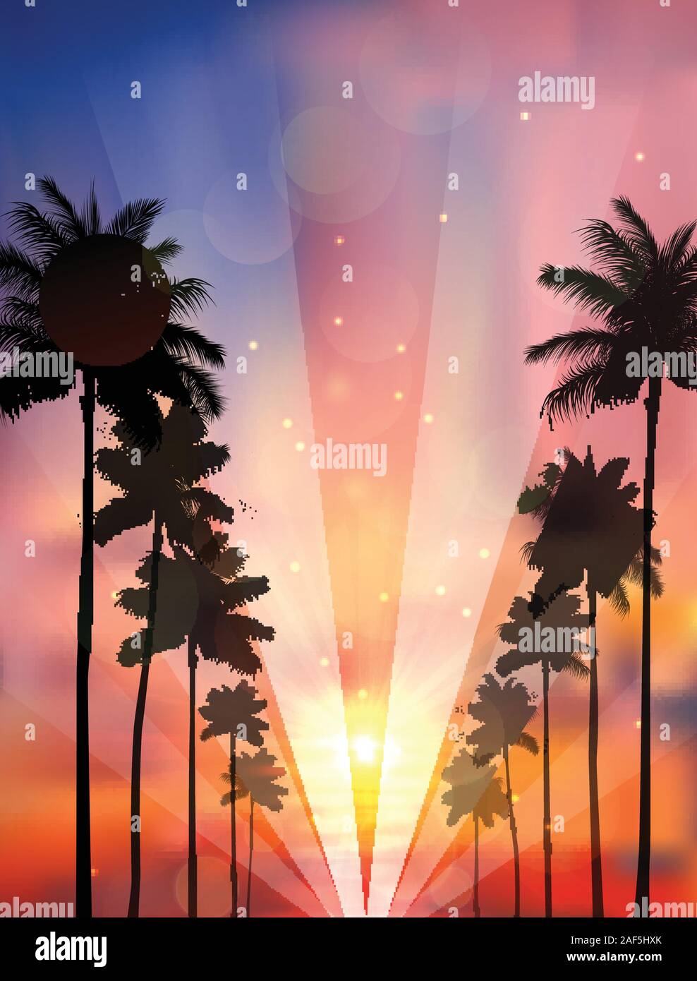 Beautiful view silhouettes trees Stock Vector Images - Alamy