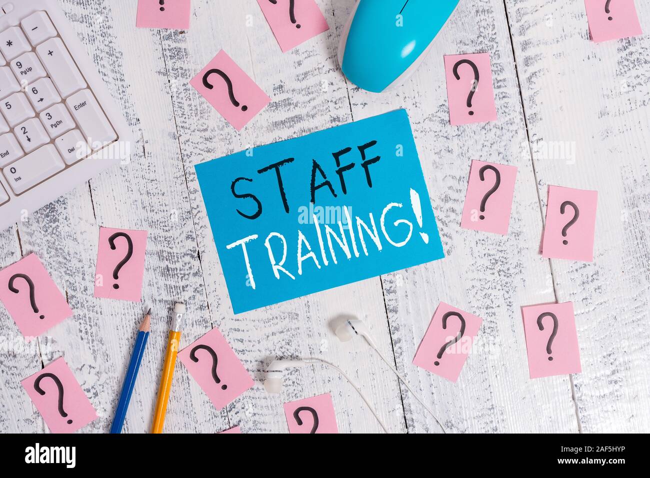 Text sign showing Staff Training. Business photo text learn specific knowledge improve ...