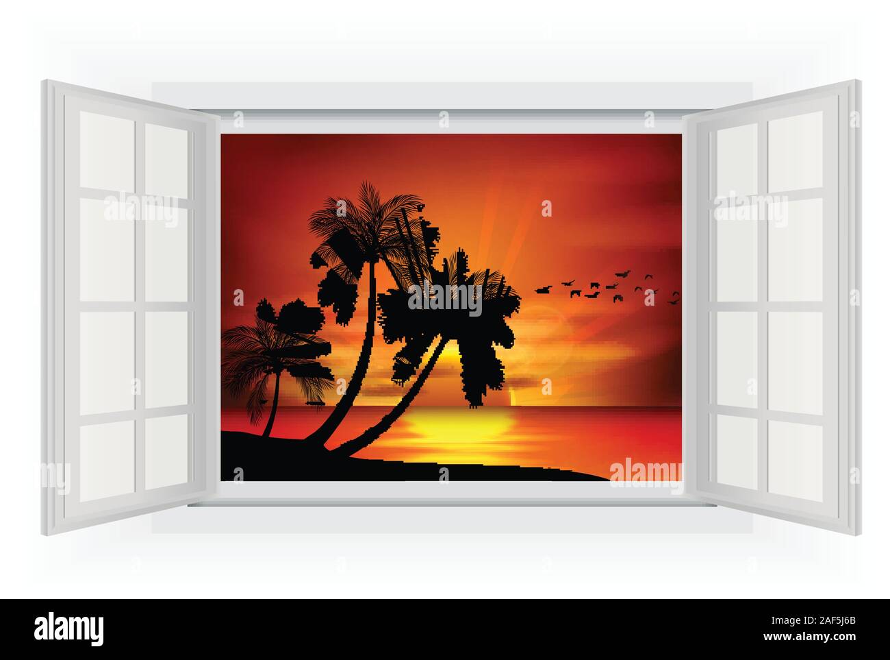 Morning ocean window Cut Out Stock Images & Pictures - Alamy