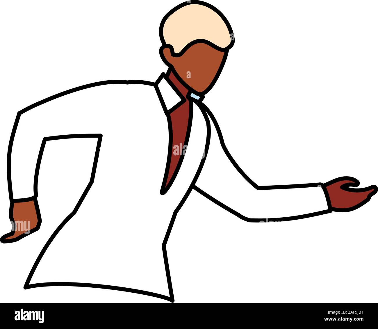 man in pose of dancing, party, on white background vector illustration ...