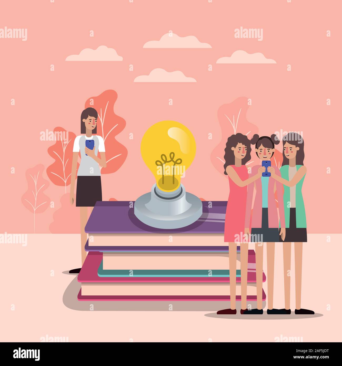 Avatar women and elearning concept vector design Stock Vector Image ...