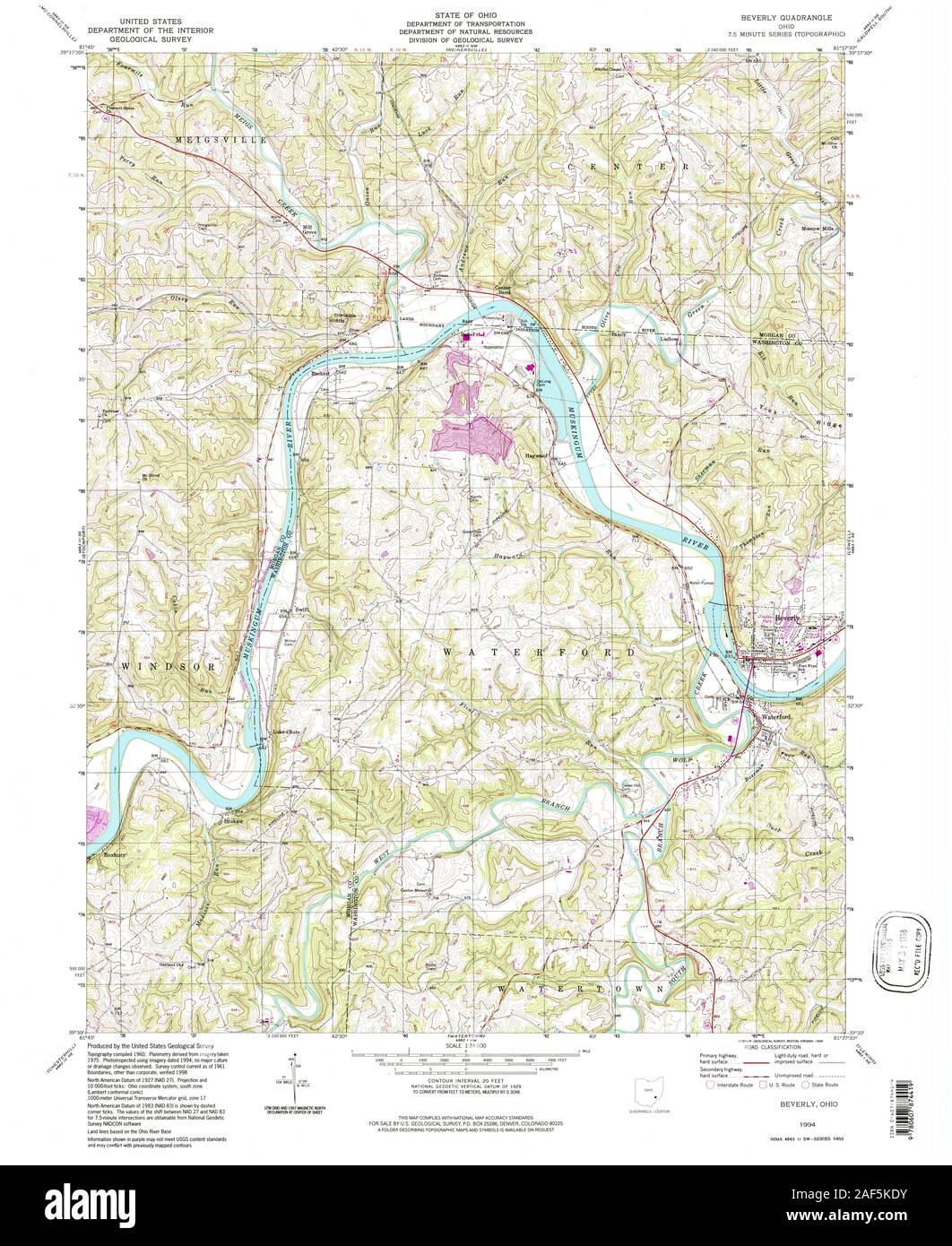 Map of beverly ohio hi-res stock photography and images - Alamy