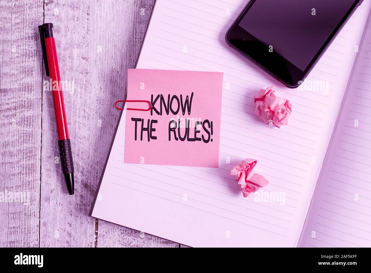 Text sign showing Know The Rules. Business photo text set explicit or ...
