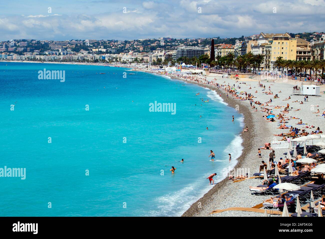 Nice french riviera beach promenade des anglais plage provence b hi-res ...
