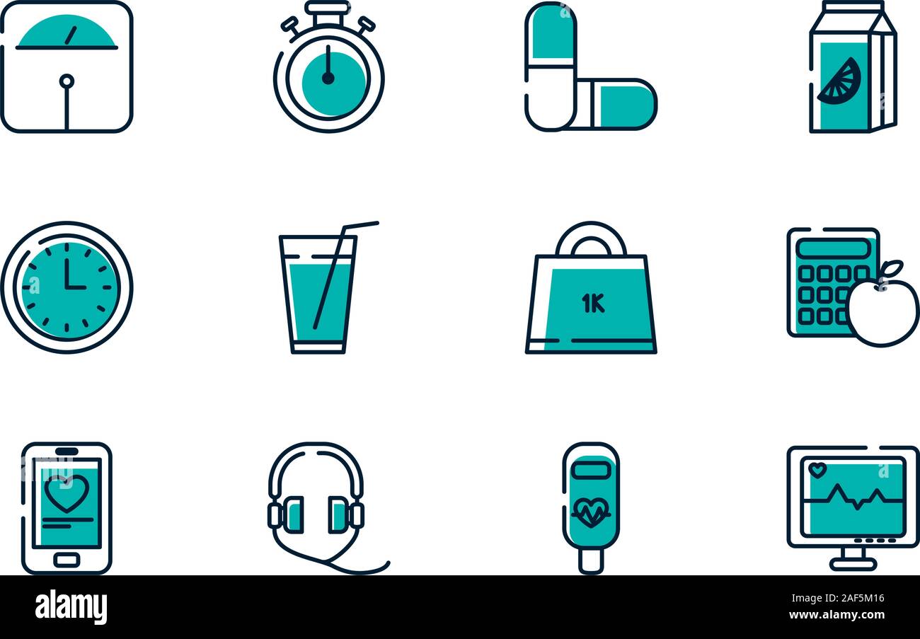 Isolated healthy lifestyle icon set vector design Stock Vector Image ...