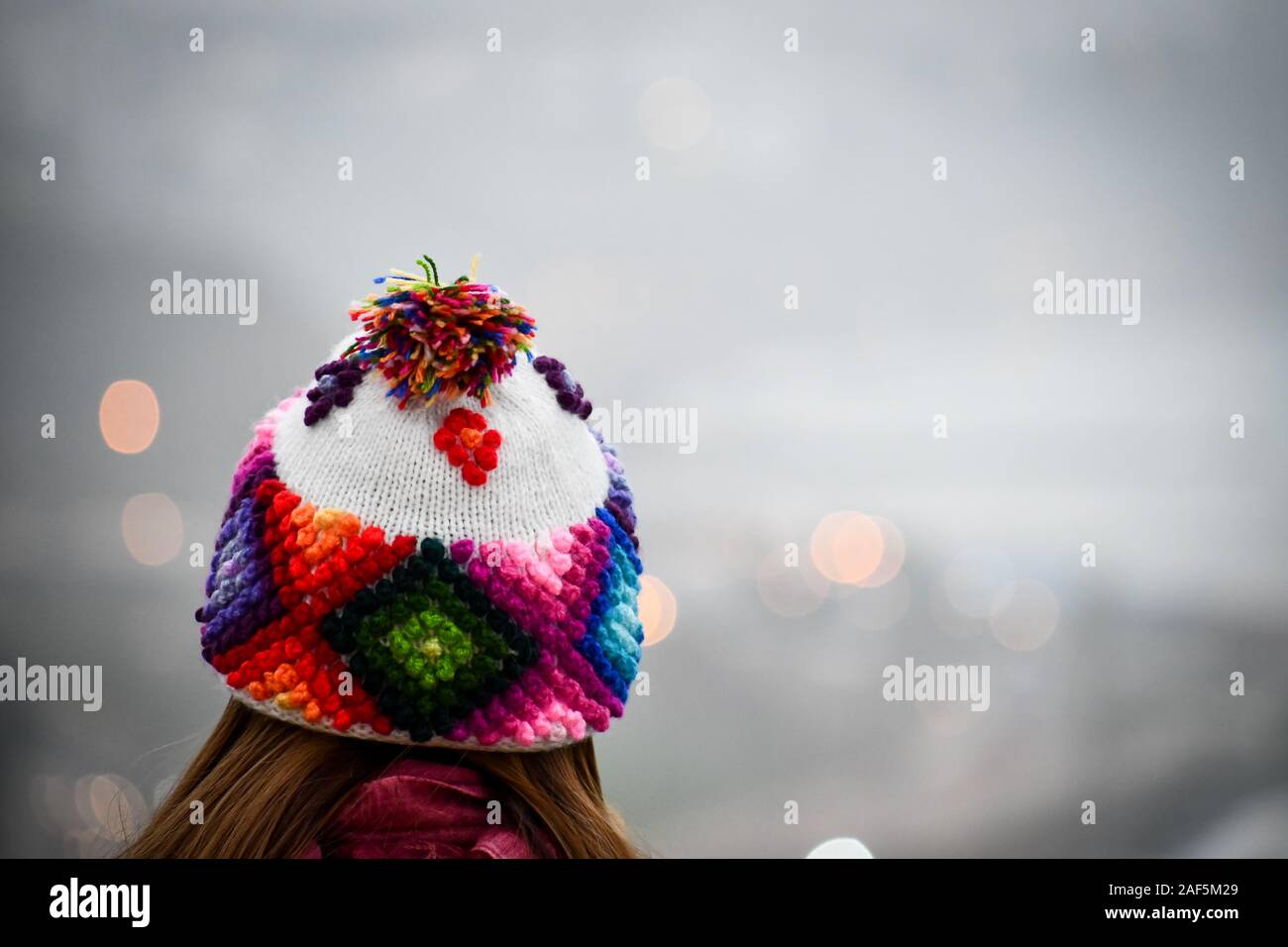 Tourist wearing colorful hat in Cusco Peru Stock Photo - Alamy