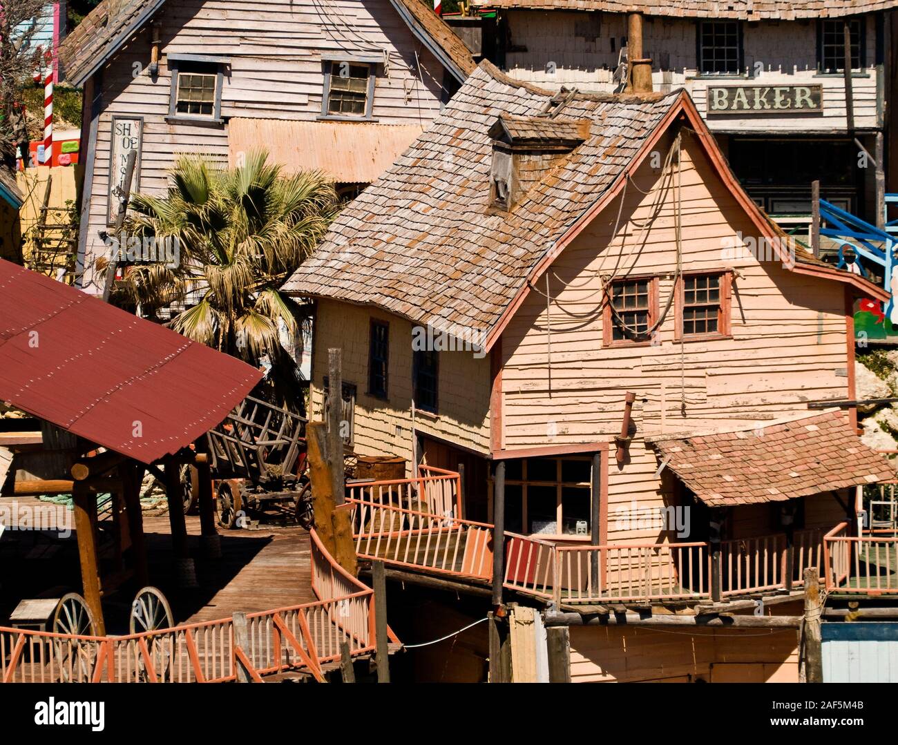 Cabins and houses built of wood in Malta Stock Photo - Alamy