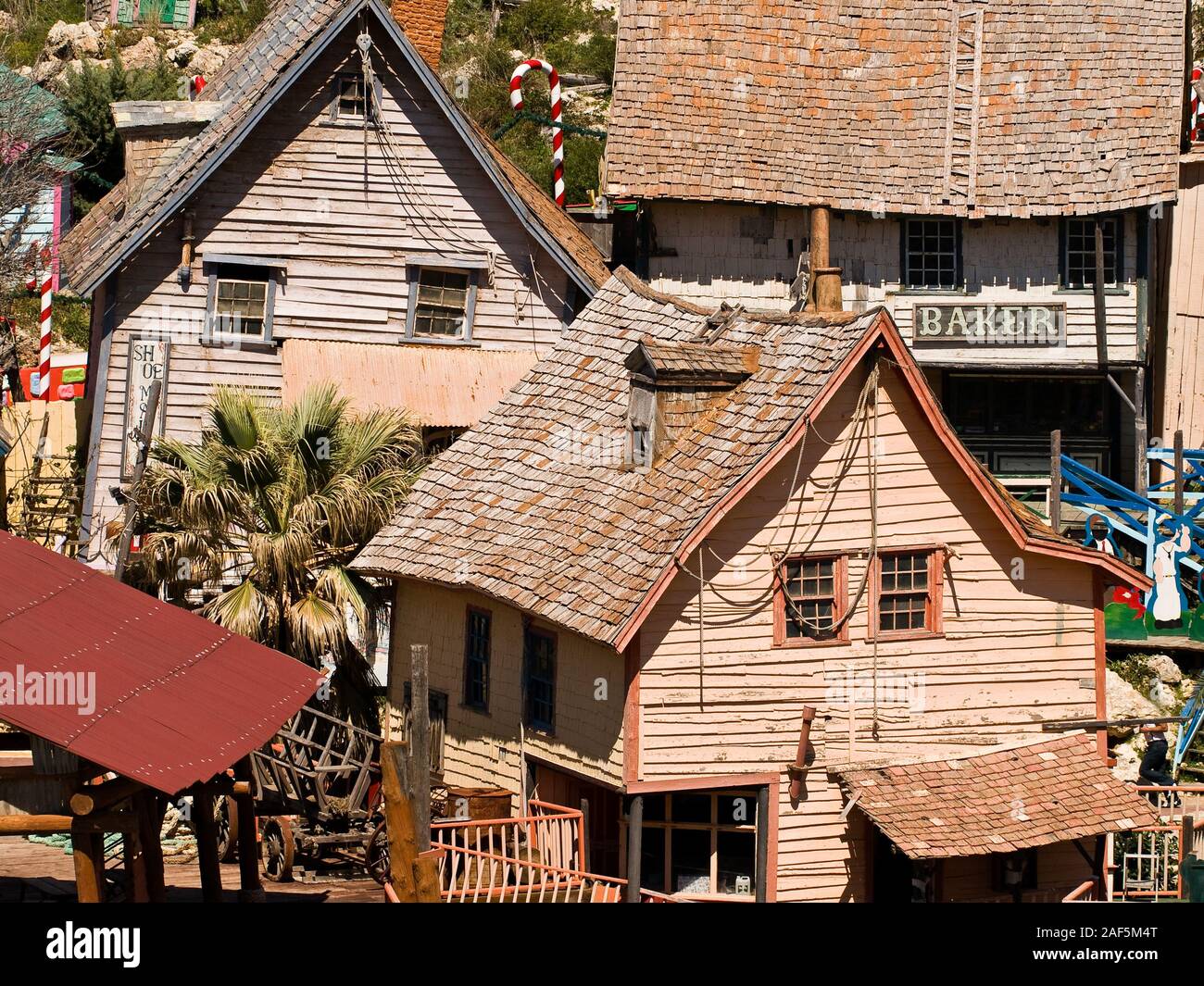 Cabins and houses built of wood in Malta Stock Photo - Alamy