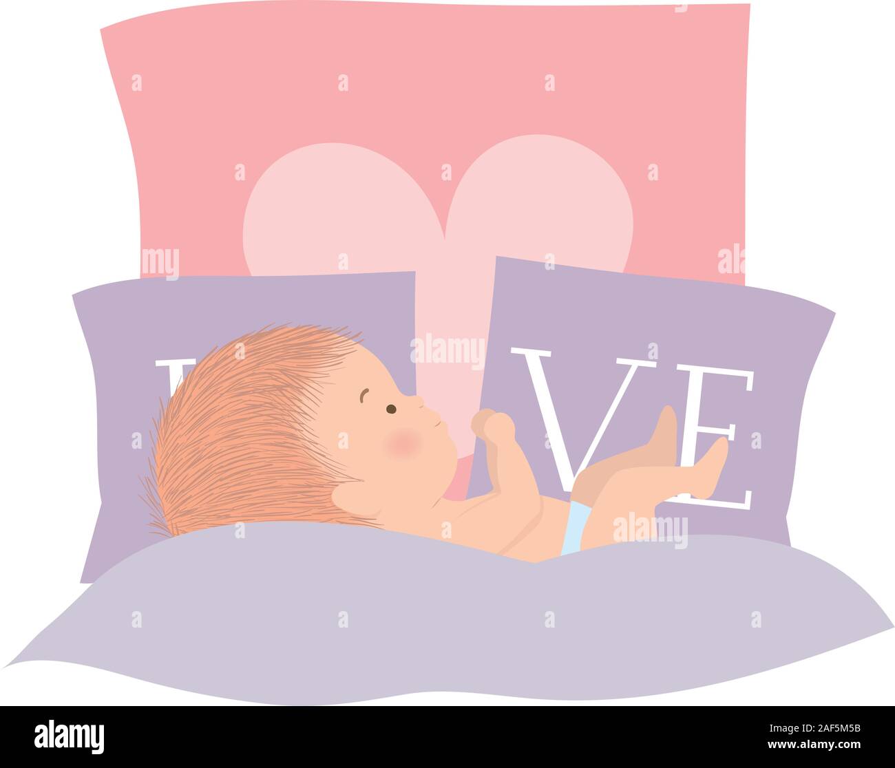 Cute baby boy with pillows vector design Stock Vector Image & Art - Alamy