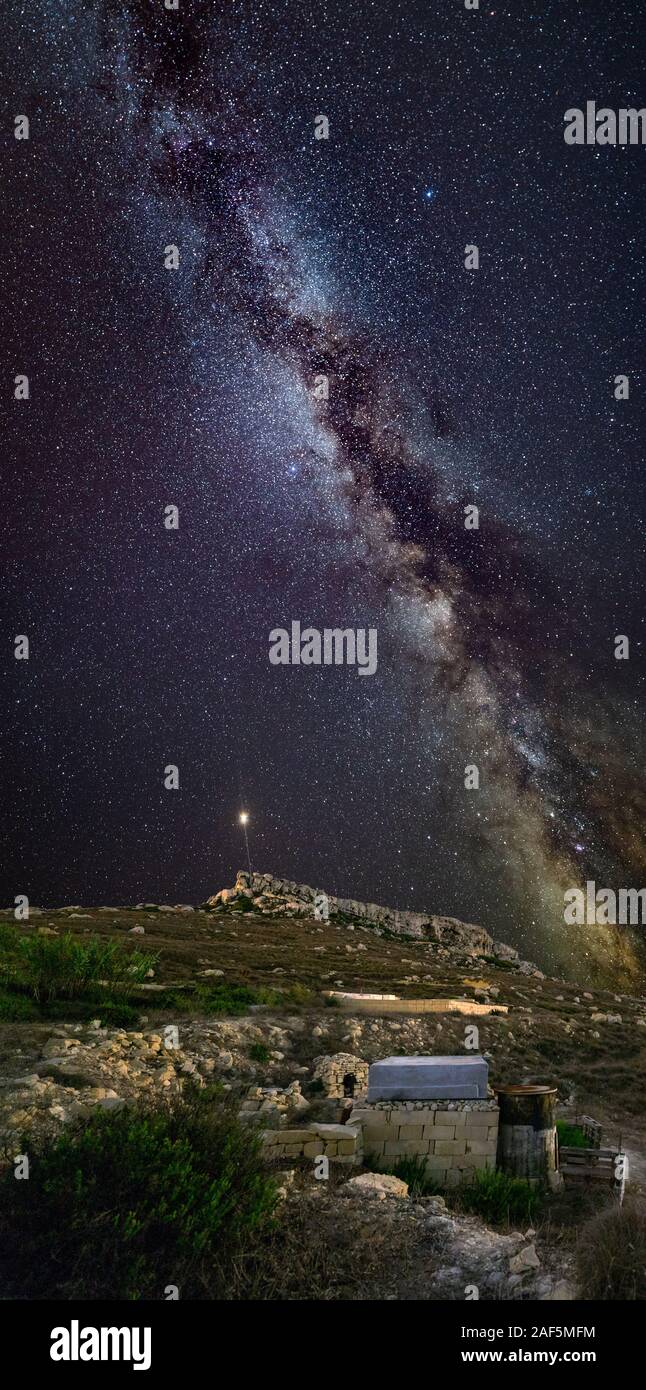 Bahrija Night Sky with Mars and Milky Way Stock Photo - Alamy