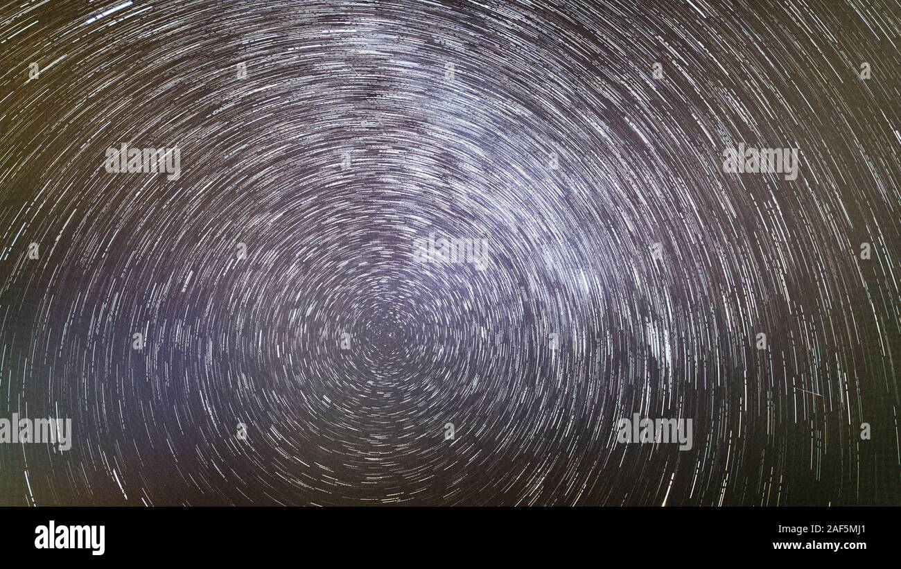 Star trails around Polaris or Northern Star Stock Photo - Alamy