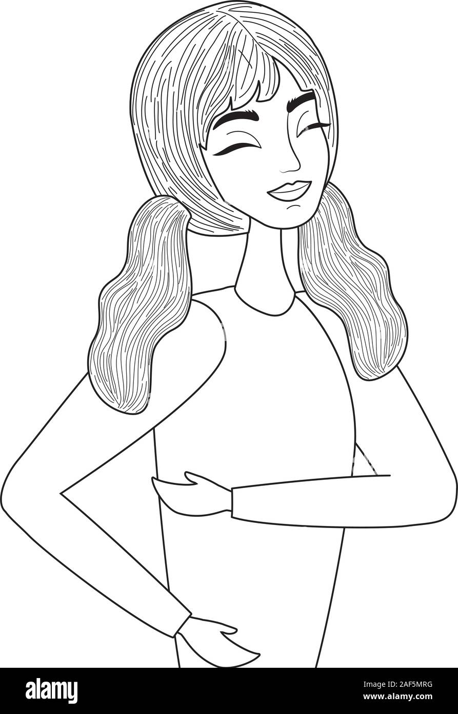 Woman cartoon drawing vector design Stock Vector Image & Art - Alamy