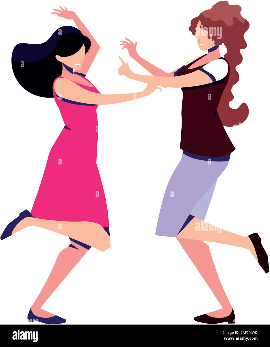 Ladies dancing cartoon Stock Vector Images - Alamy