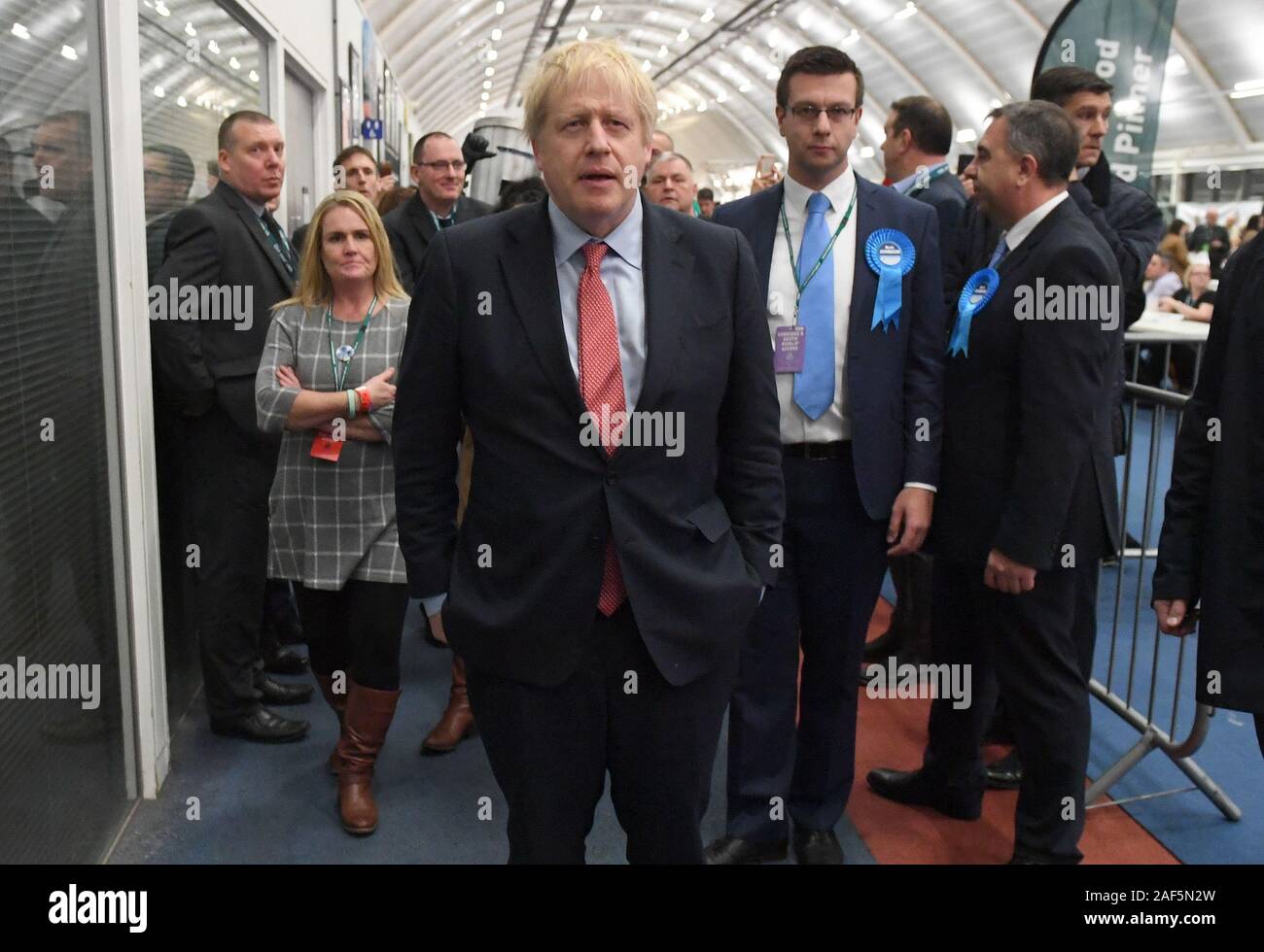 Prime Minister Boris Johnson arriving for the count for the Uxbridge ...