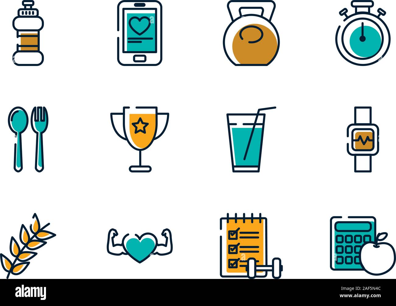 Isolated healthy lifestyle icon set vector design Stock Vector Image ...