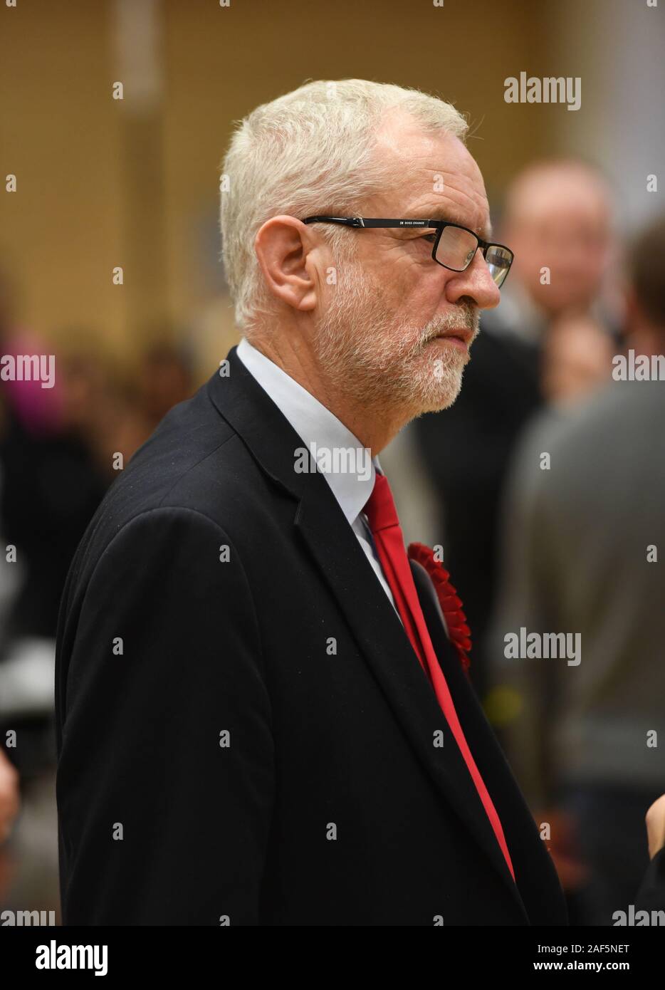 Labour leader Jeremy Corbyn after the results was given at Sobell ...